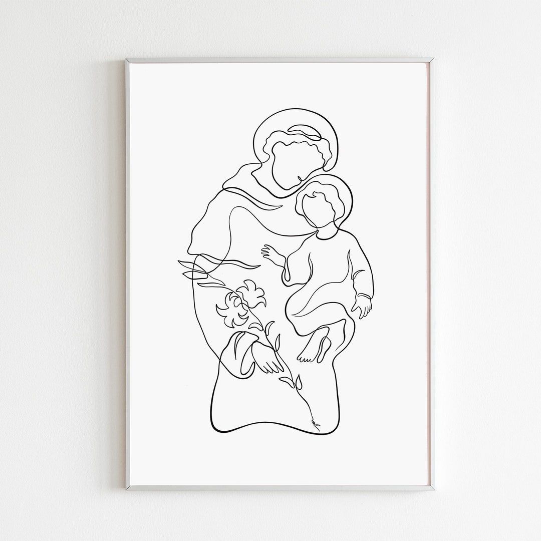 St Anthony Art Print Modern Catholic Art Wall Decor Printable San ...