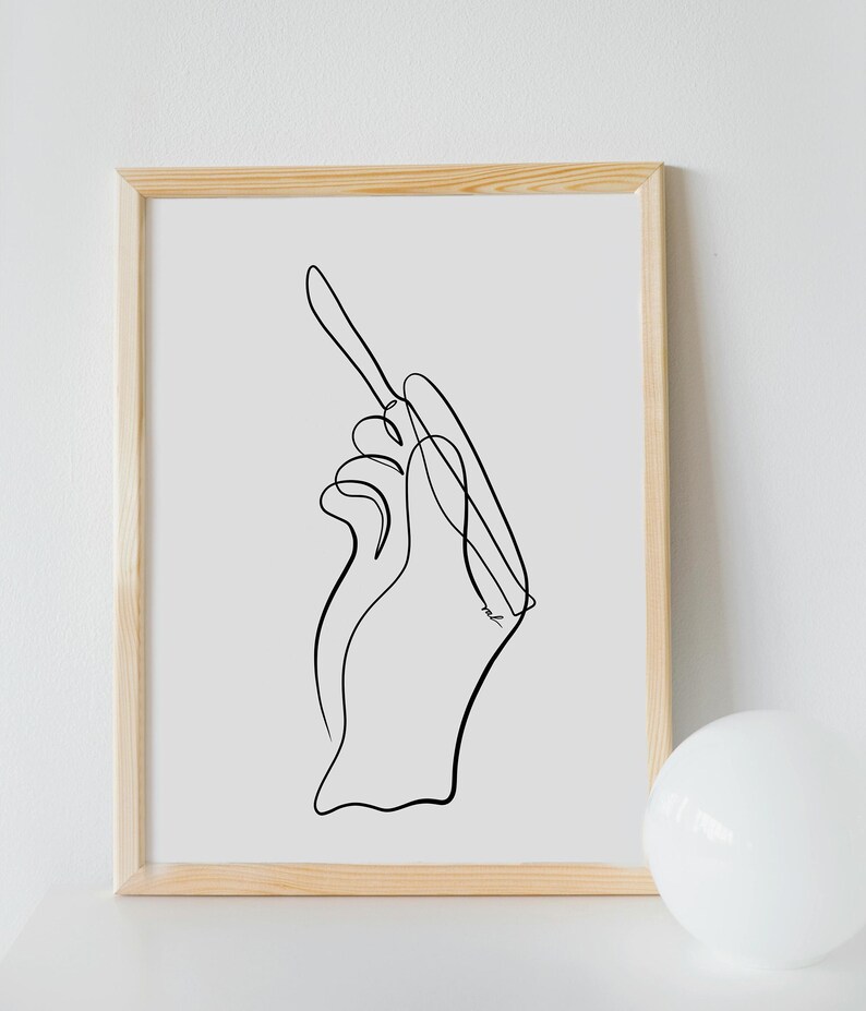 Hand Holding Scalpel Line Art Print, Minimalist Medical Poster ...