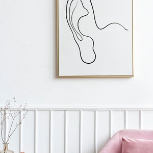 Human Ear Anatomy Art Print, Outer Ear Wall Art, Hearing Office Decor ...