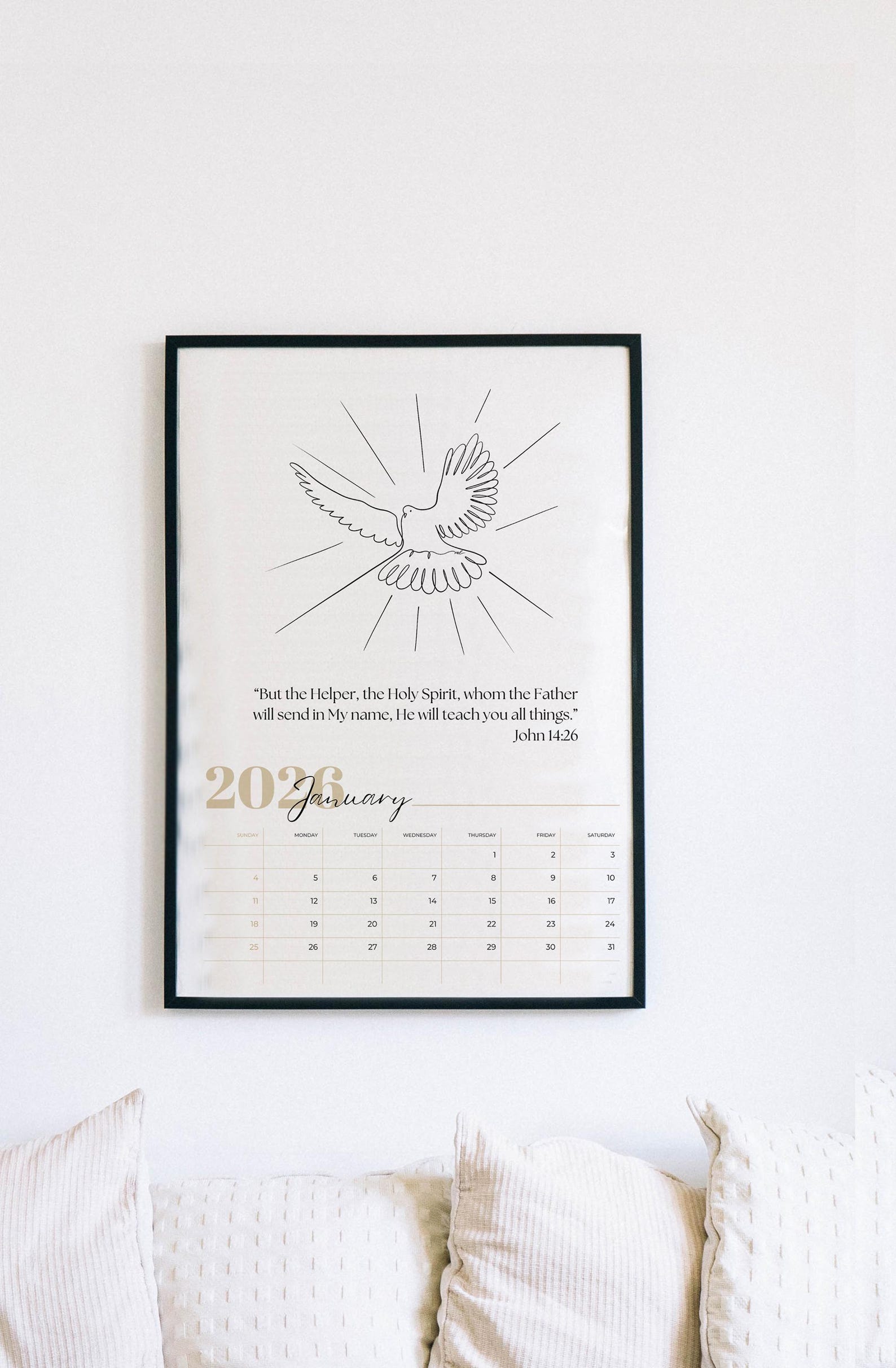 Christian Calendar 2026, Printable Catholic Month Planner, Bible Verse ...