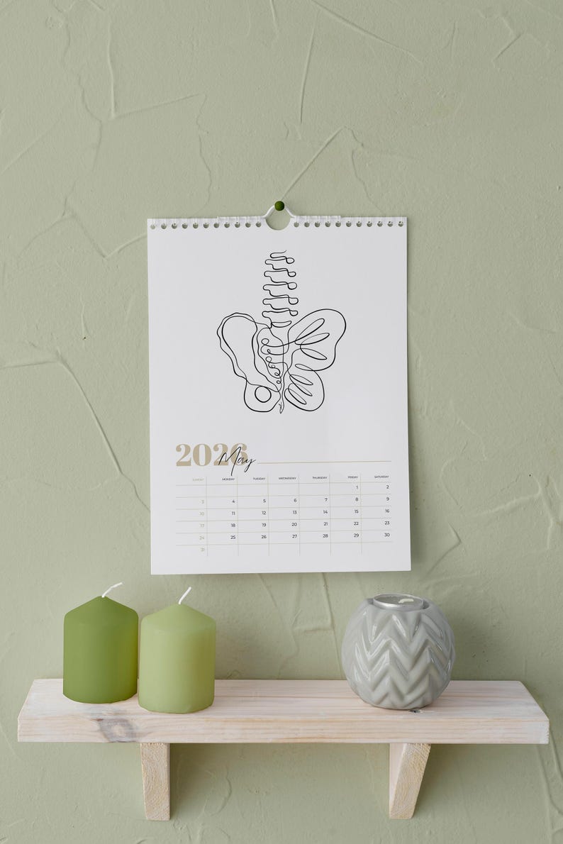2026 Anatomy Wall Calendar, Printable Planner for Doctors, Biology ...