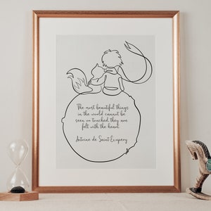 Little Prince Fox Quote Art Print, Minimalist Literary Decor, One Line ...