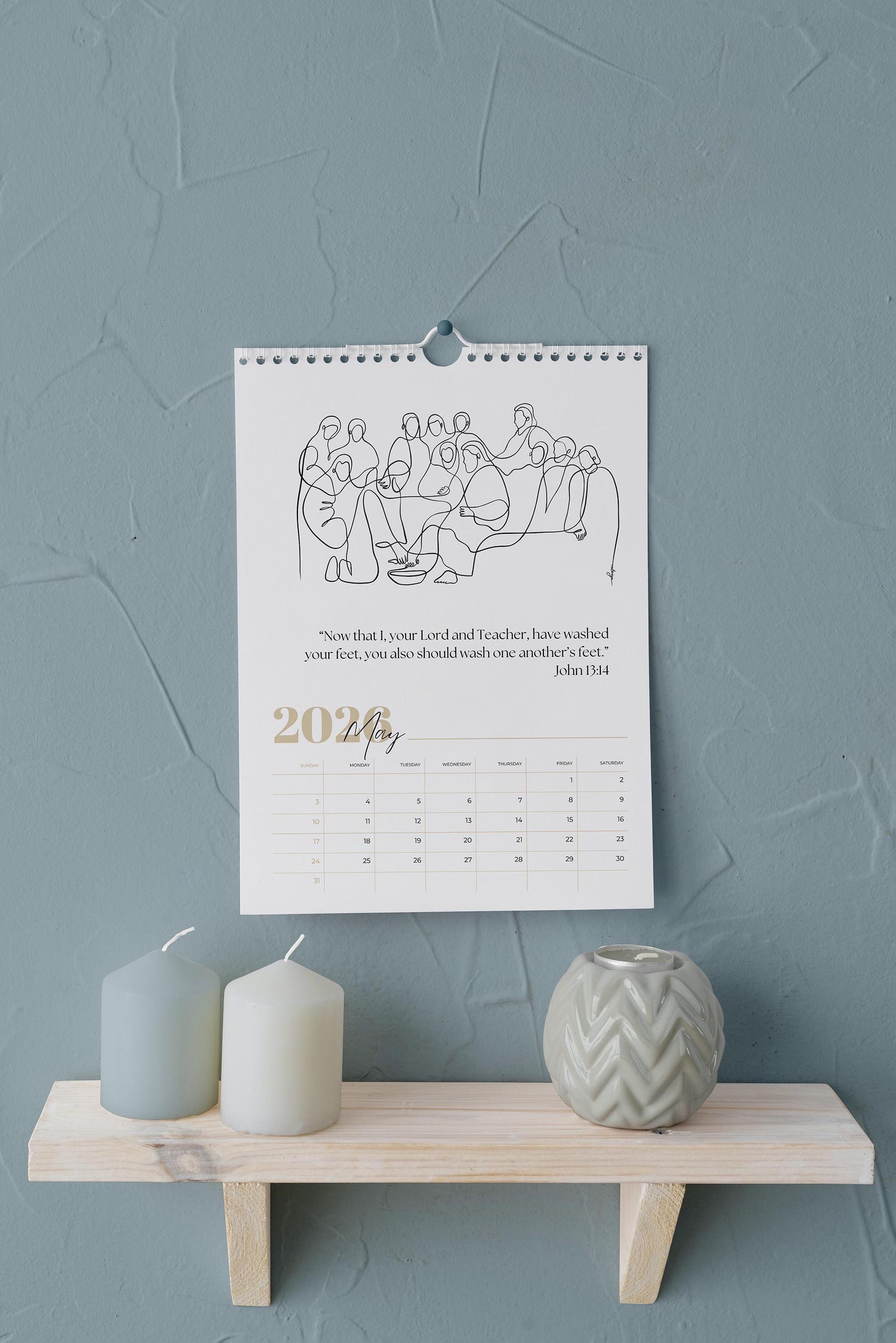 Christian Calendar 2026, Printable Catholic Month Planner, Bible Verse ...