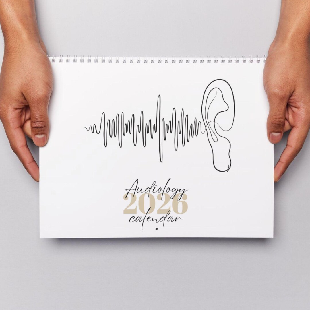 Audiology 2026 Wall Calendar, Minimalist Ear Drawing, Hearing Aid ...