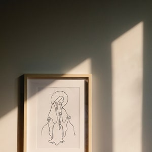 Virgin Mary Art Print, Mother Mary Art, Our Lady of Grace, Saint Mary ...