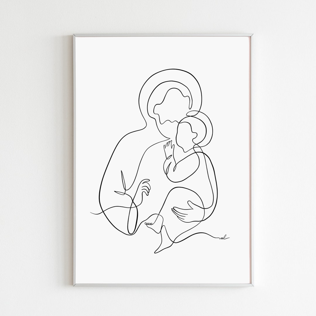 St Joseph Print, Saint Joseph, Catholic Artwork, St Joseph and Jesus ...