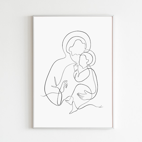 St Joseph Print Saint Joseph Catholic Artwork St Joseph and | Etsy