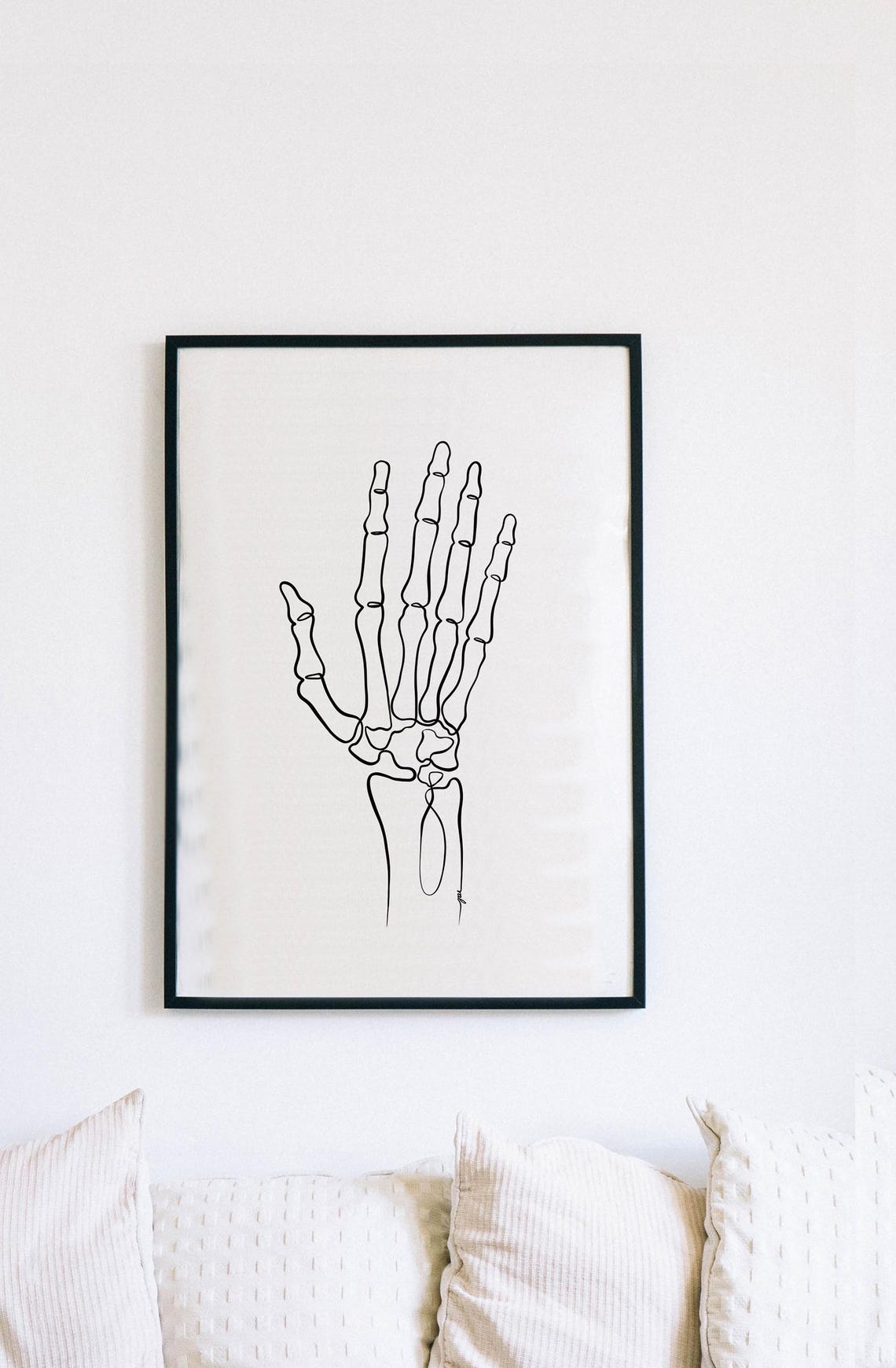 Hand Bone Anatomy Wall Art Print, Orthopedic Artwork, Chiropractic ...