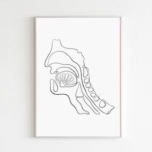SLP Poster, Speech Pathology Art Print, Human Anatomy Art, ENT Wall ...