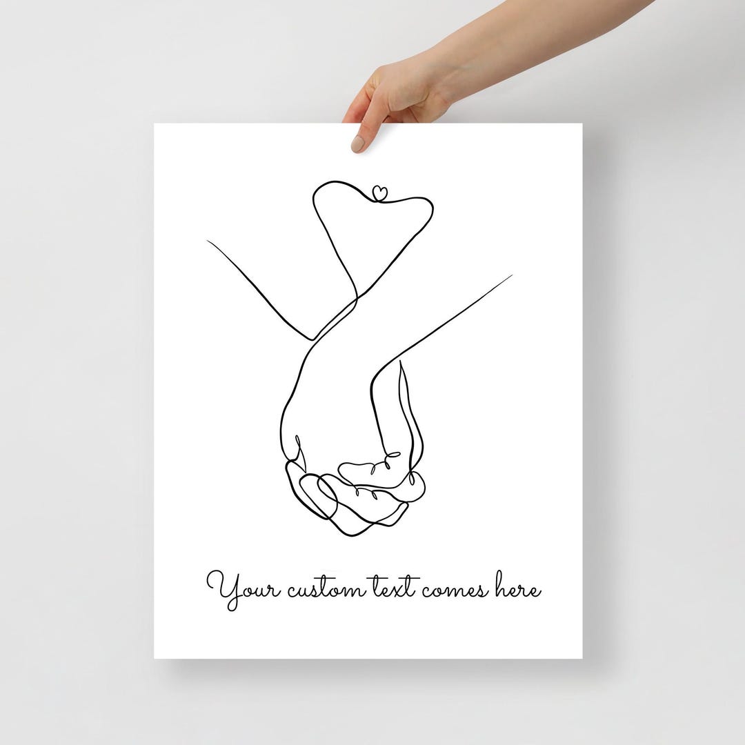 Personalized Holding Hands Poster, Custom Quote Wall Art, Mothers Day ...