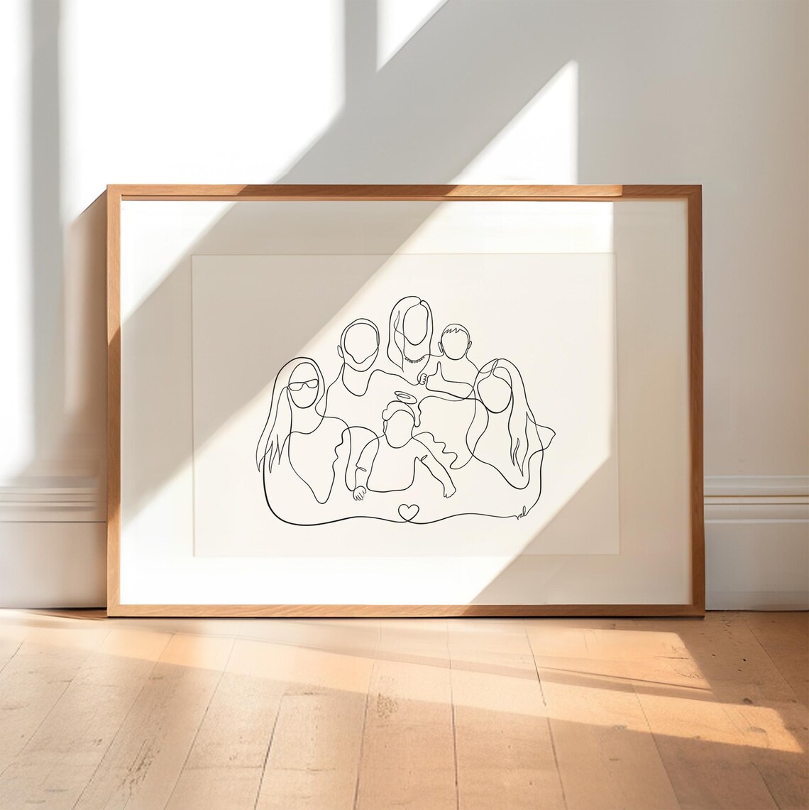 Custom Miscarriage Baby Loss Family Portrait, Angel Family One Line ...