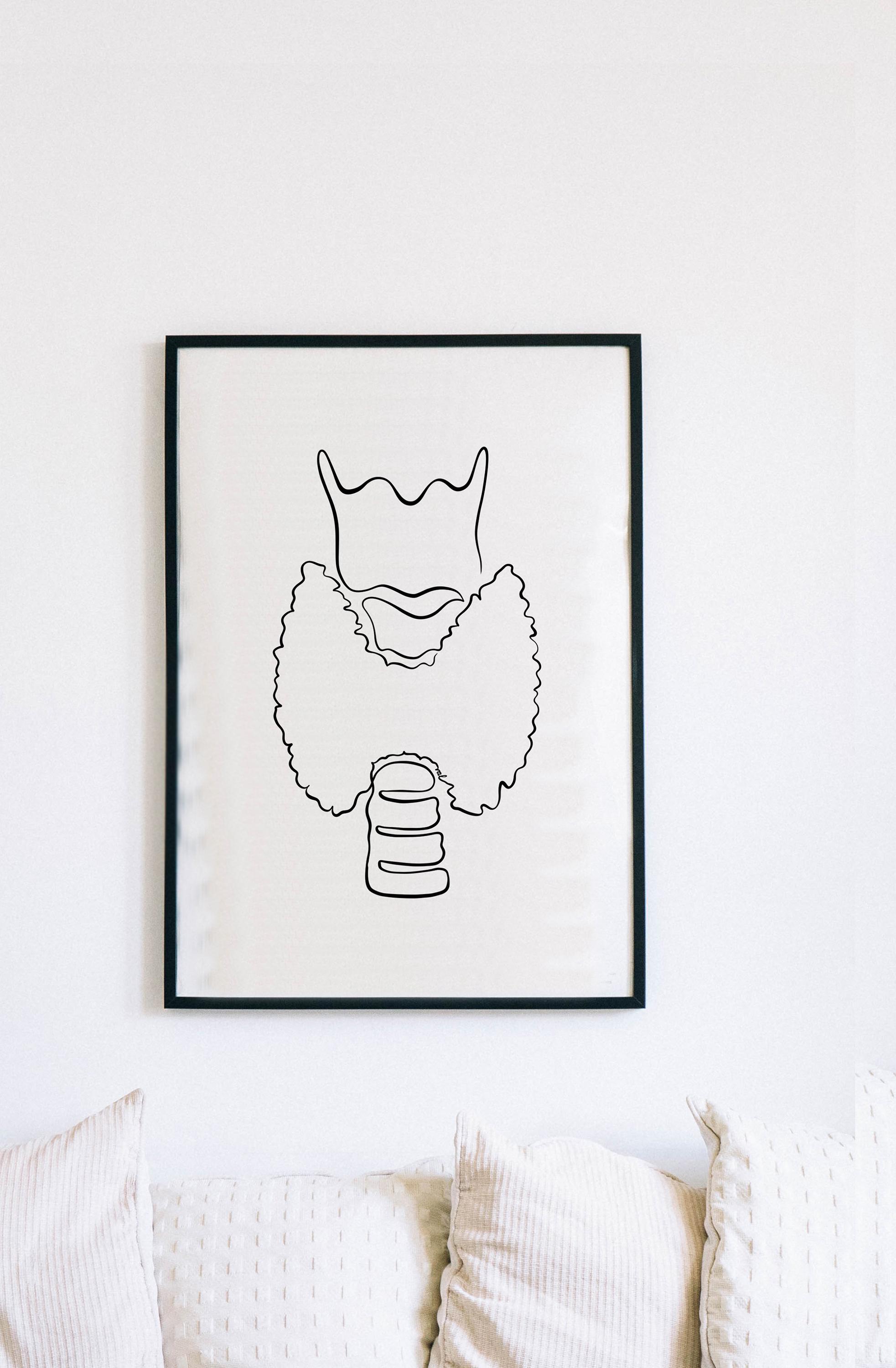 Thyroid Gland Print, Minimalist Endocrine Art, Minimalist Anatomy ...