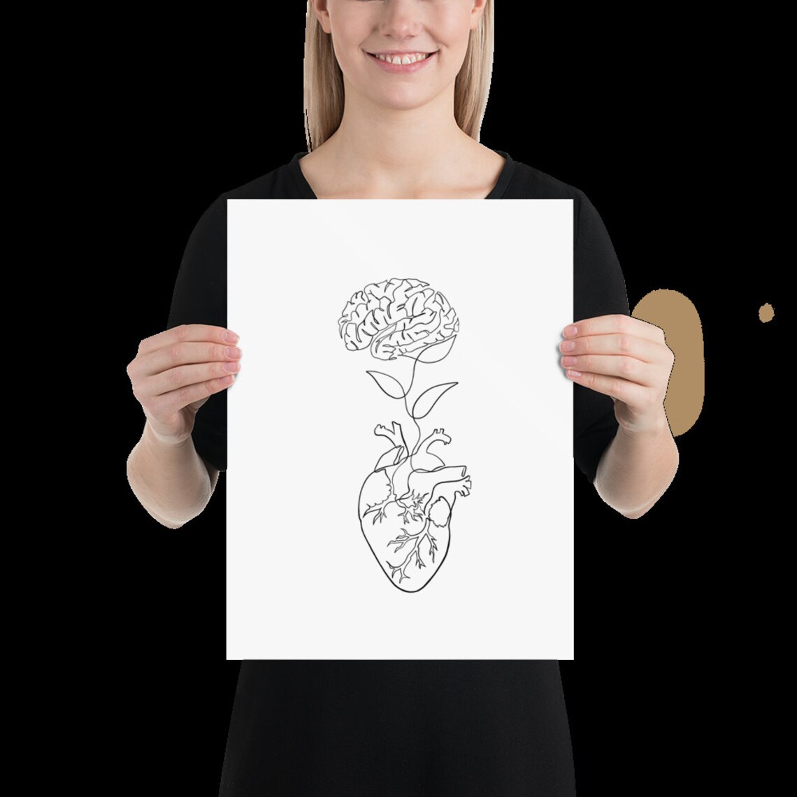 Heart and Brain Poster Abstract Brain Heart Art Human | Etsy