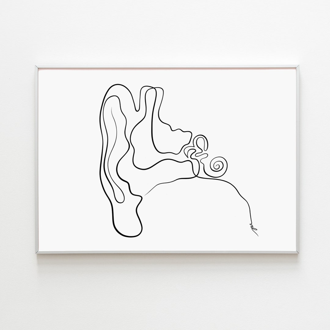 Ear Anatomy Art Print, Audiology Wall Art, Cochlea Art, Abstract Ear ...