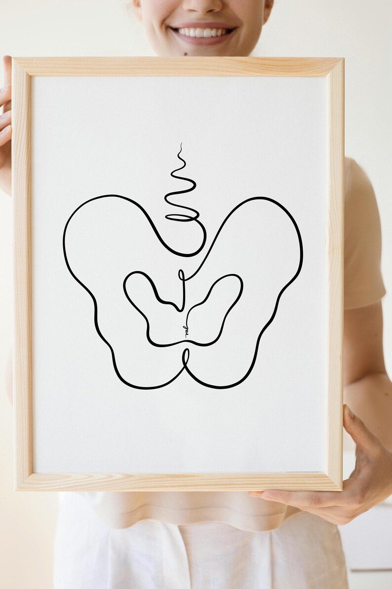 Pelvic Floor Butterfly Art Print, Minimalist Physical Therapy Artwork ...