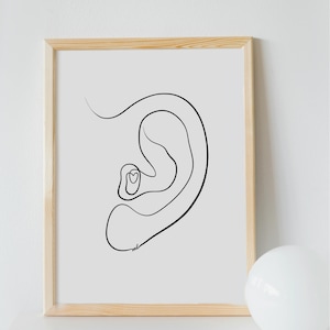 Hearing Aid Art Print Audiology Art in the Ear Implant Printable ...