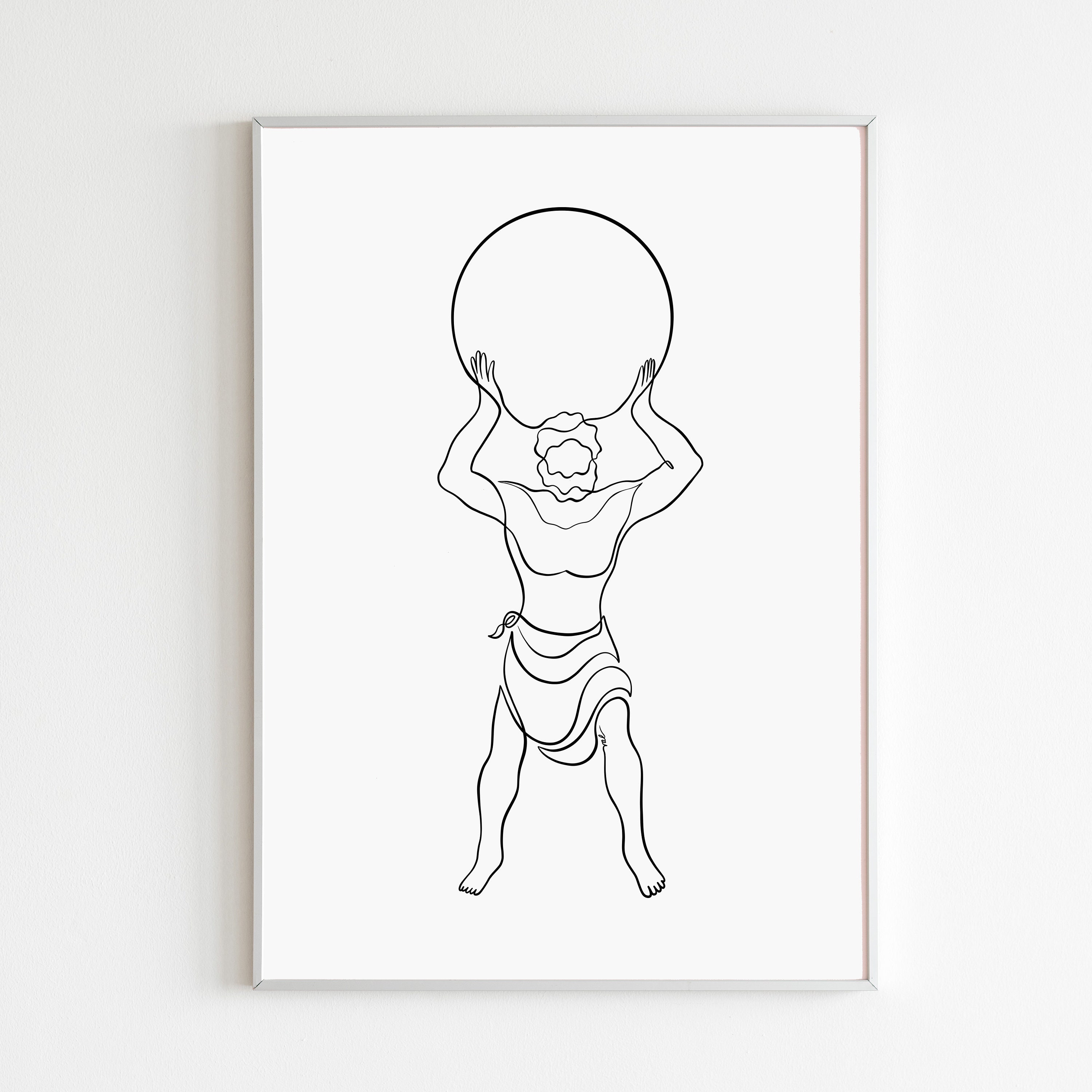 Greek God Atlas Drawing