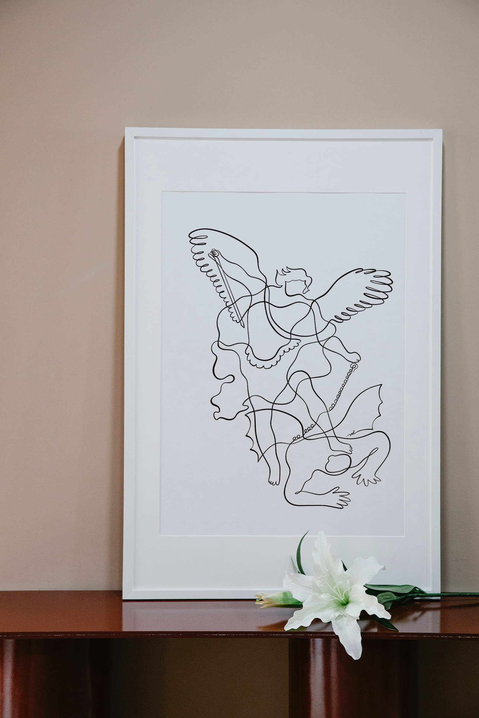 Archangel Michael Art Print, St Michael Wall Art, Saint Michael Modern ...