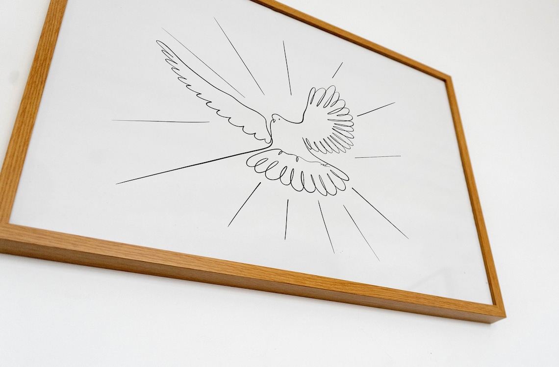 Holy Spirit Dove Art Print, the Holy Spirit Printable, Christian Line ...