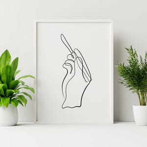Hand Holding Scalpel Line Art Print, Minimalist Medical Poster ...