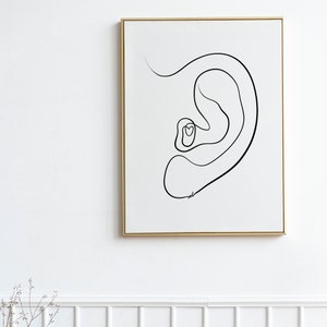 Hearing Aid Art Print Audiology Art in the Ear Implant Printable ...