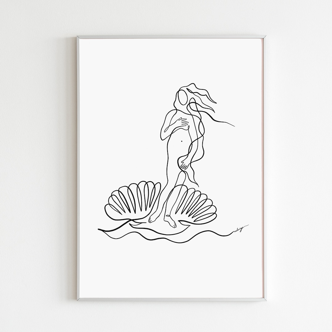 Birth of Venus Wall Art Print, Minimalist Greek Goddess Printable ...