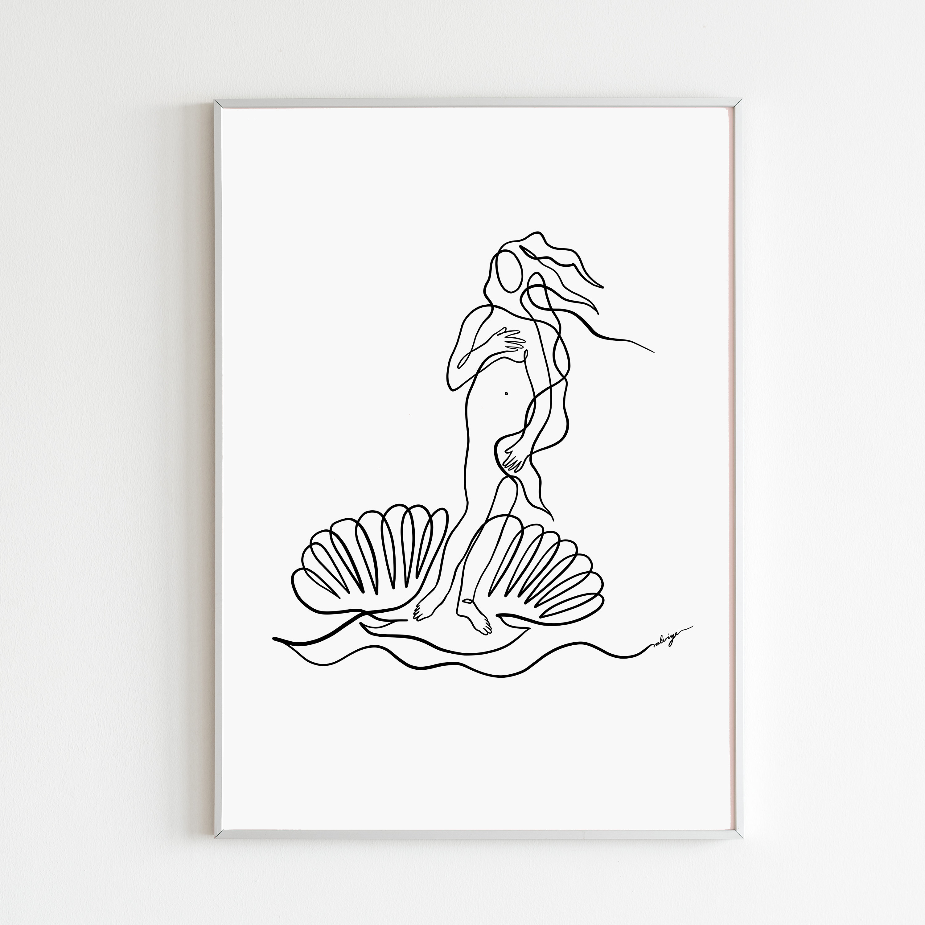 The birth of Venus line art Greek goddess wall art Birth of | Etsy