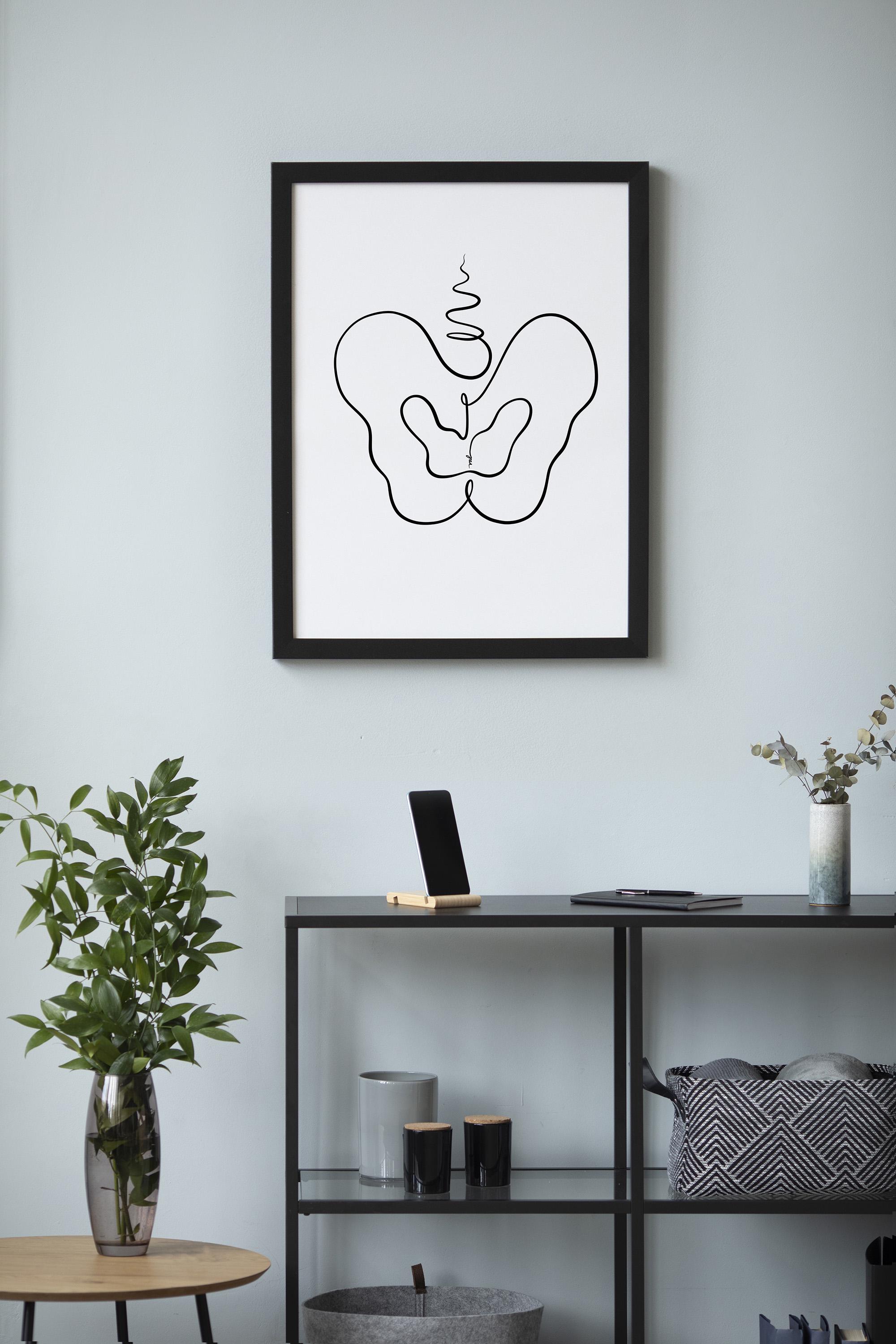 Pelvic Floor Butterfly Art Print, Minimalist Physical Therapy Artwork ...