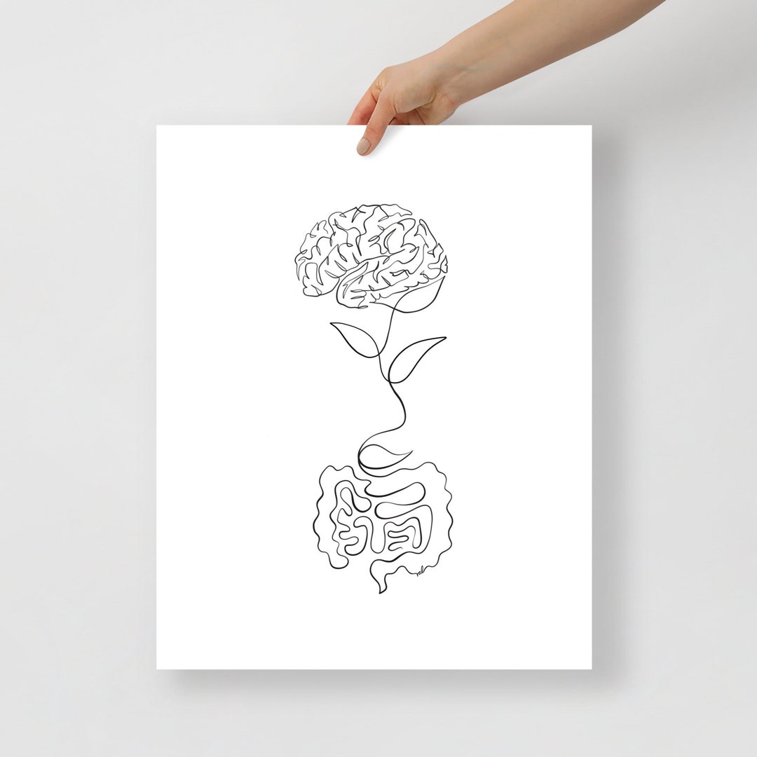 Digestive System Art Brain and Gut Poster Vagus Nerve Art Printable ...