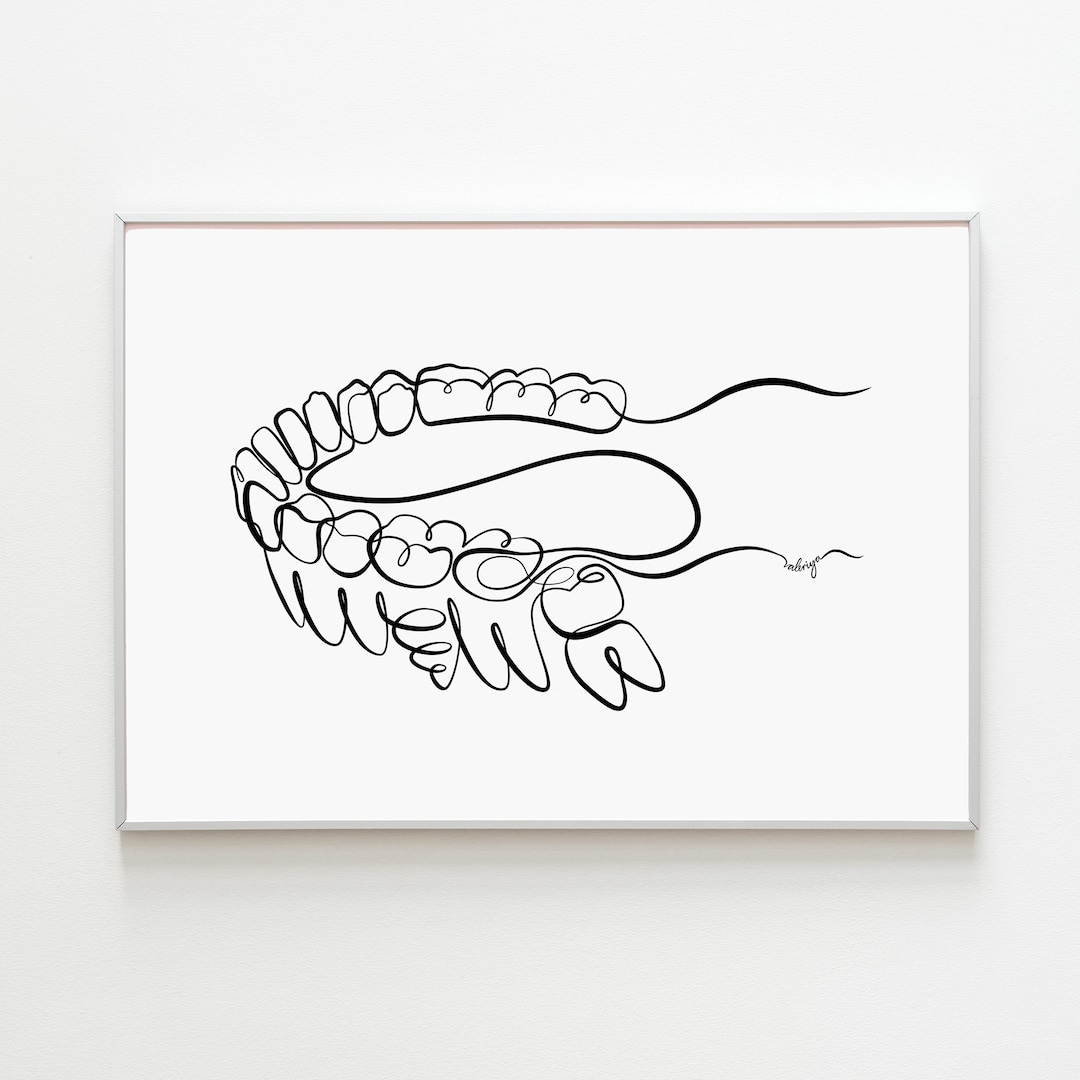 Dental Art Print, Human Teeth Poster, Dentist Office Decor, Tooth Art ...