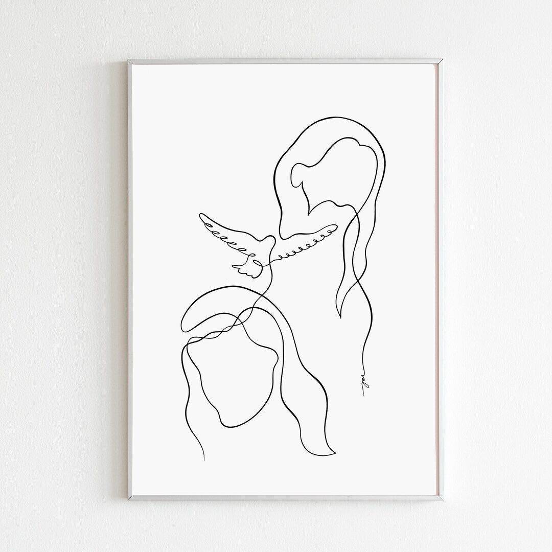 Holy Trinity Art Print, Jesus Line Art, Lds Poster, Abstract Trinity ...
