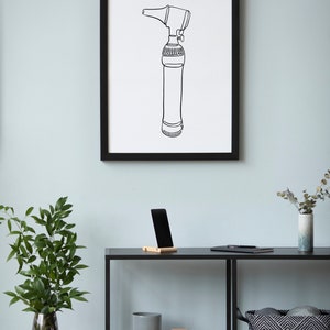 Otoscope Art Print, Audiology Wall Décor, Ear Doctors Office Decor, ENT ...