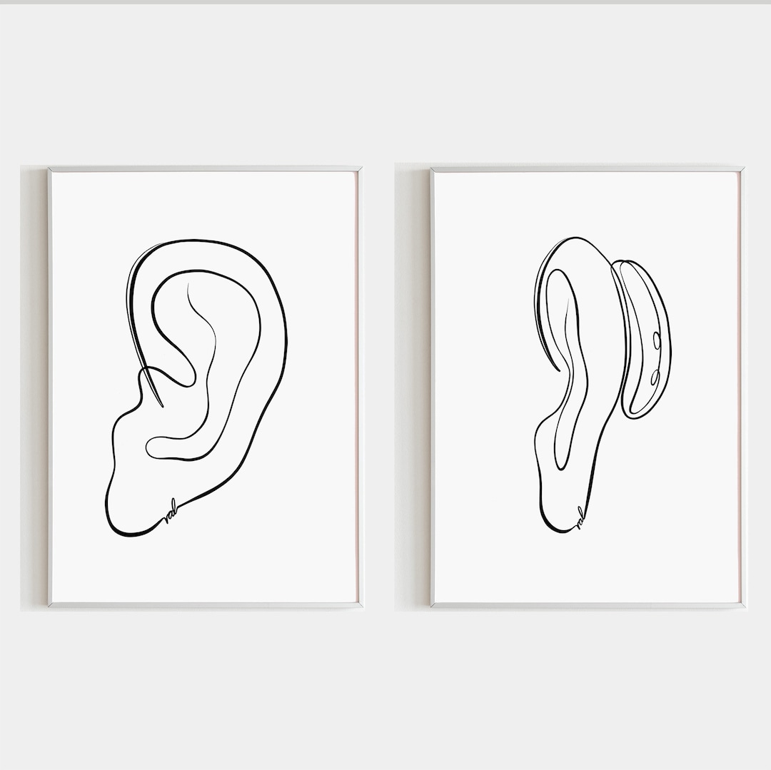 Hearing Aid Art Set of Two Audiologist Gift 2 Piece Wall Art Audiology ...