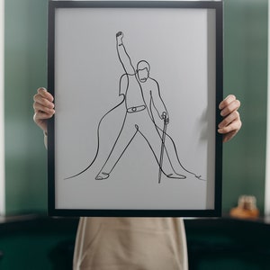 Freddie Mercury Poster, Freddie Mercury Line Art, Freddie Wall Art ...
