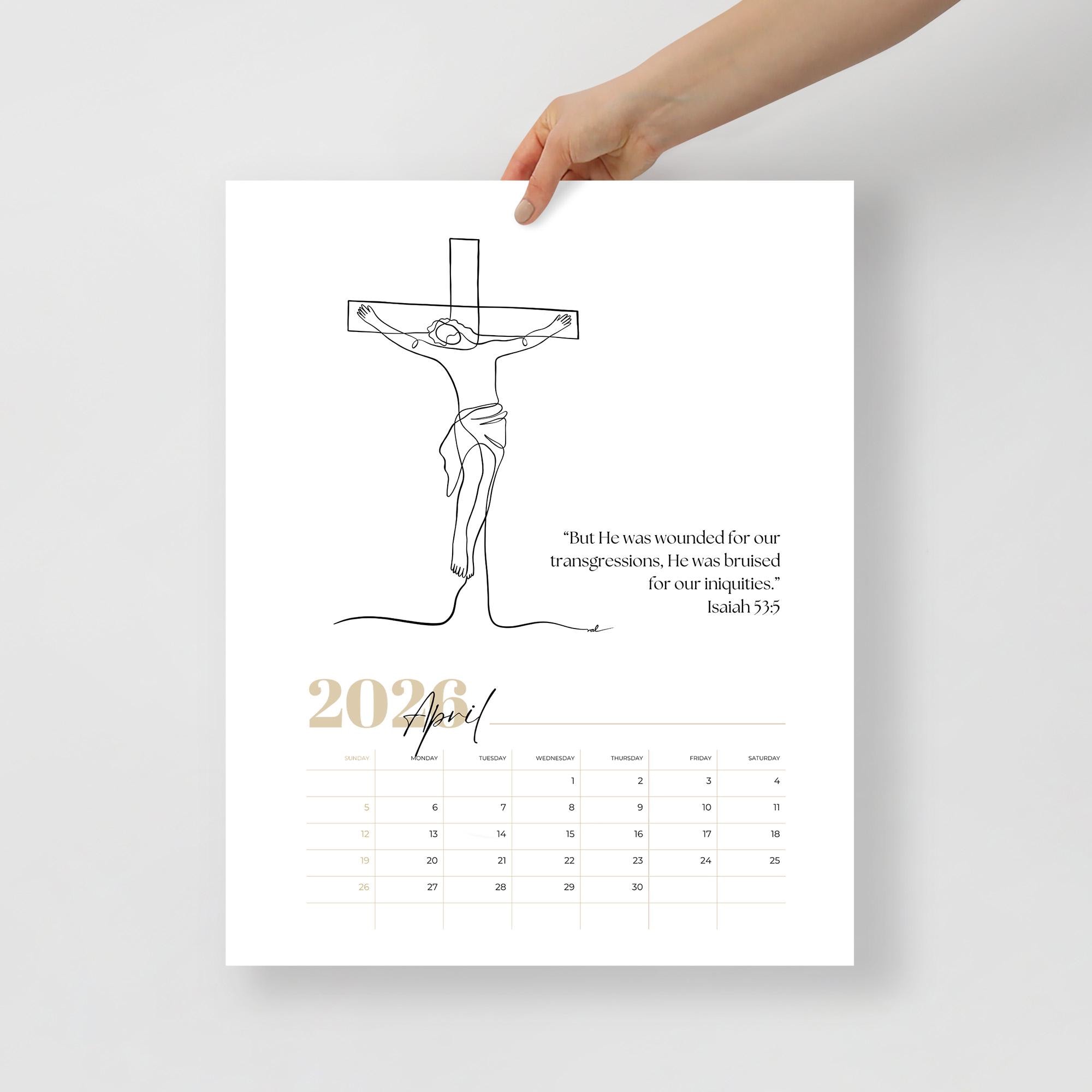 Christian Calendar 2026, Printable Catholic Month Planner, Bible Verse ...