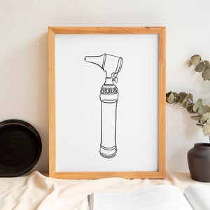Otoscope Art Print, Audiology Wall Décor, Ear Doctors Office Decor, ENT ...