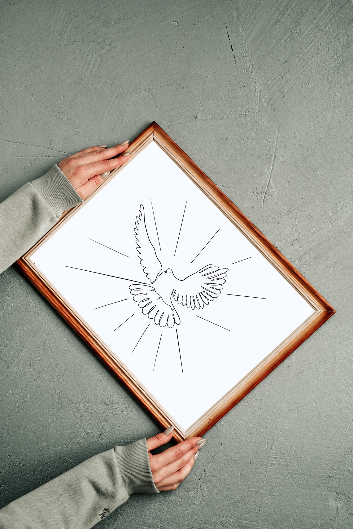 Holy Spirit Dove Art Print, the Holy Spirit Printable, Christian Line ...
