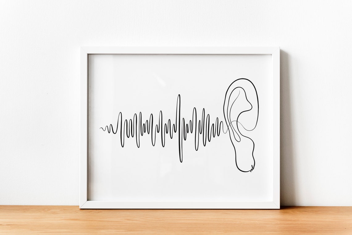 Audiology Poster Ear Sound Wave Art Audiowave Print Hearing Doctor ...