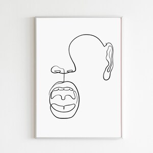 ENT Anatomy Line Art, Medical Office Wall Decor, Minimalist Ear Nose ...