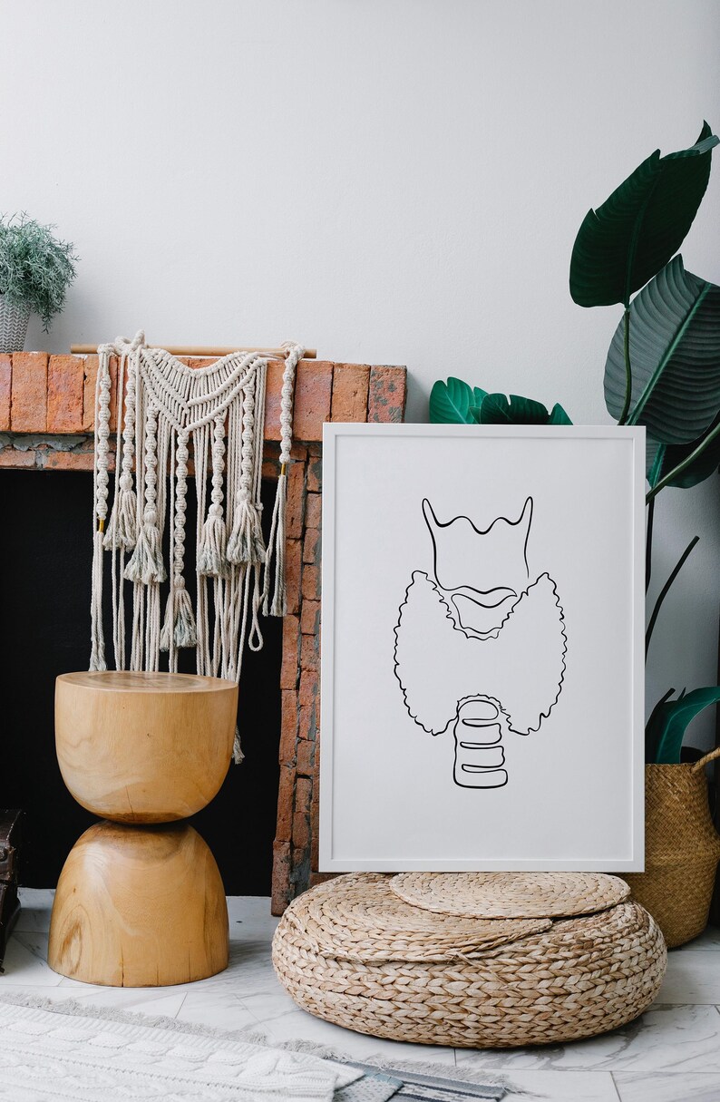Thyroid Gland Print, Minimalist Endocrine Art, Minimalist Anatomy ...