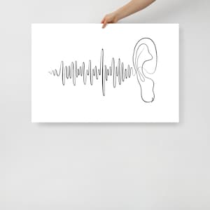 Audiology Poster Ear Sound Wave Art Audiowave Print Hearing Doctor ...