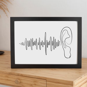 Soundwave Art Print, Audio Wave Print, Hearing Office Decor, Audiology ...