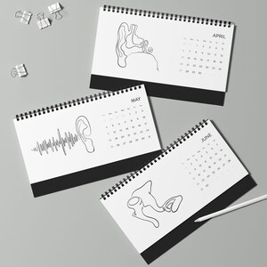 Audiology Calendar 2025 Desk Calendar, Human Ear Anatomy Art, Hearing ...