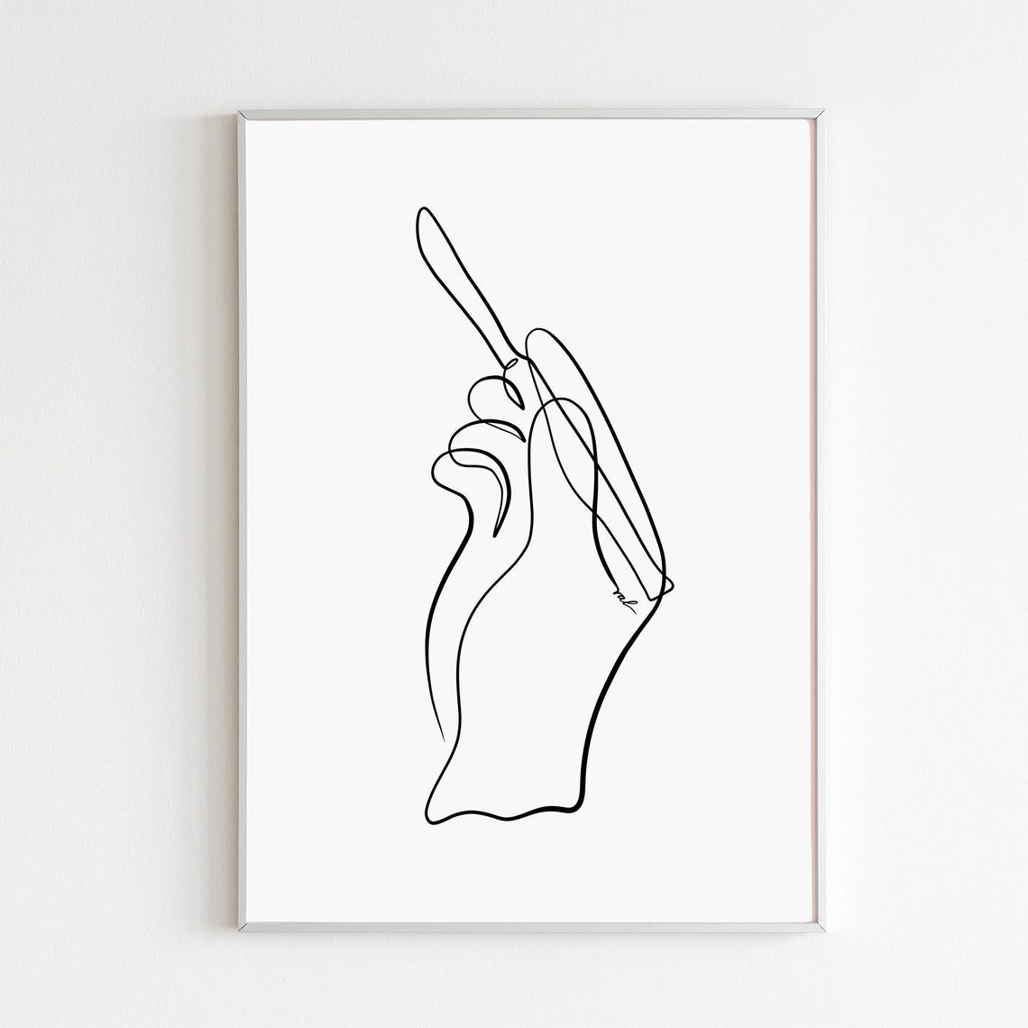 Hand Holding Scalpel Line Art Print, Minimalist Medical Poster ...