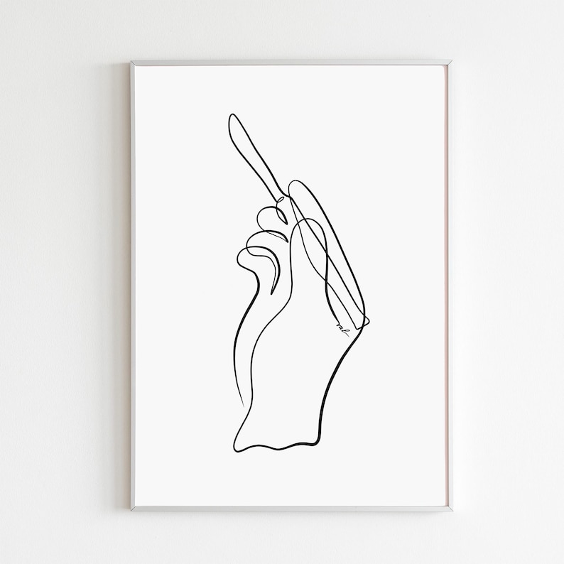Hand Holding Scalpel Line Art Print, Minimalist Medical Poster ...