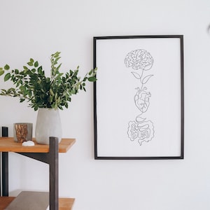 Heart Brain Gut Art Print Vagus Nerve Art Neurology Wall Decor ...