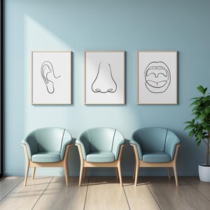 Ent Specialist Wall Decor, Minimalist Medical Anatomy Art, Single Line ...