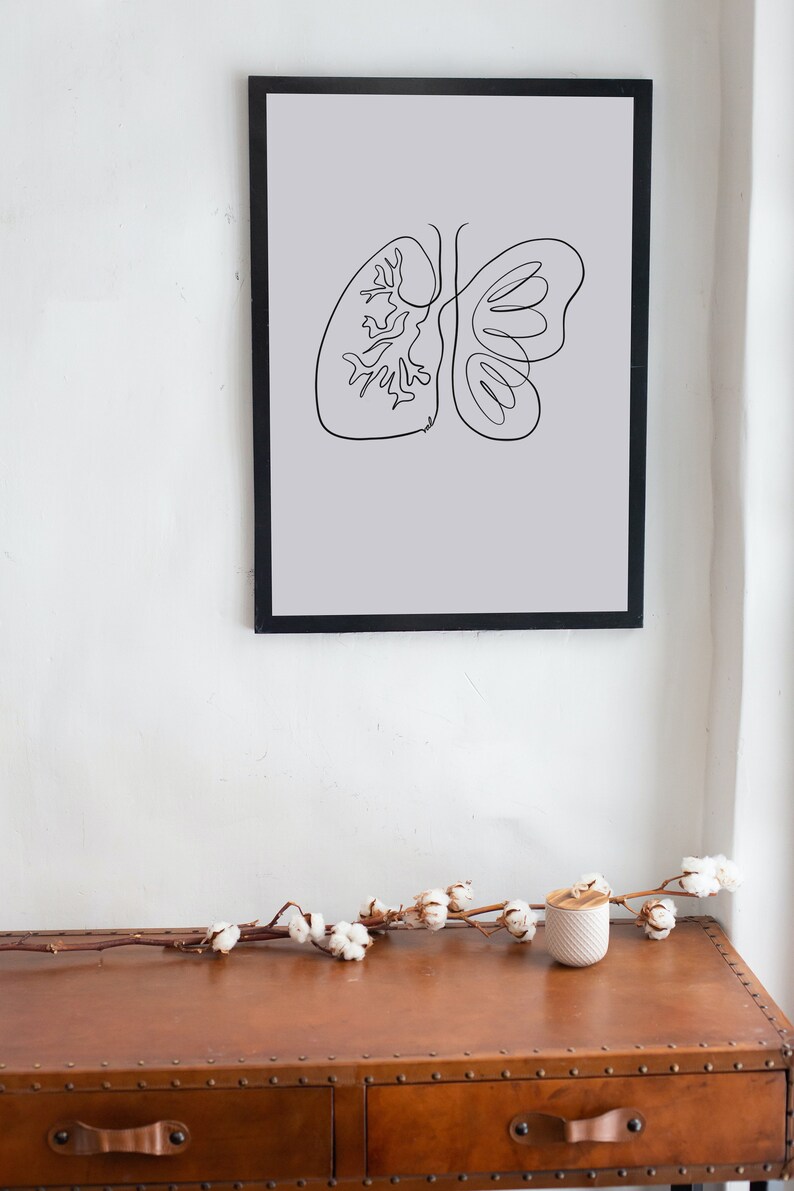 Lungs Butterfly Art Print Lung Art Minimalist Abstract Lung Butterfly ...