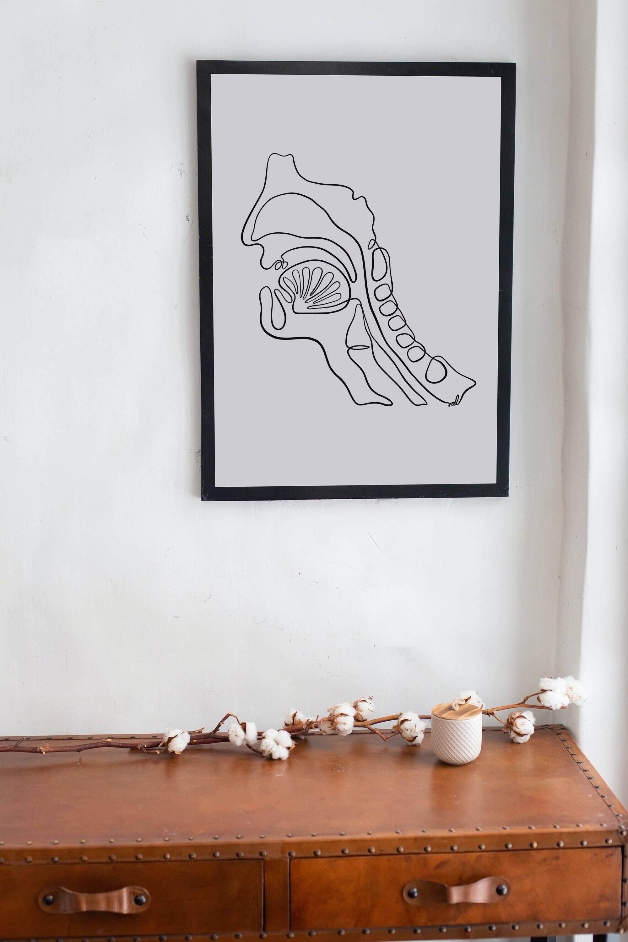 Anatomy Mouth Throat Art Print, Speech Language Pathology One Line ...