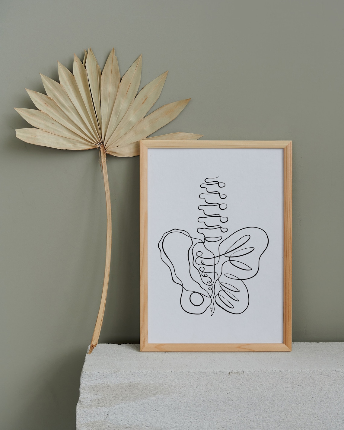 Spine Pelvic Floor Print, Physical Therapy Art, Pelvic Health Art ...